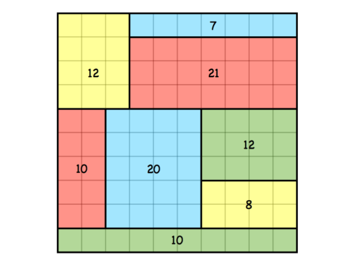 Mondrian Art Puzzles (multiplication, algebra) | MathPickle